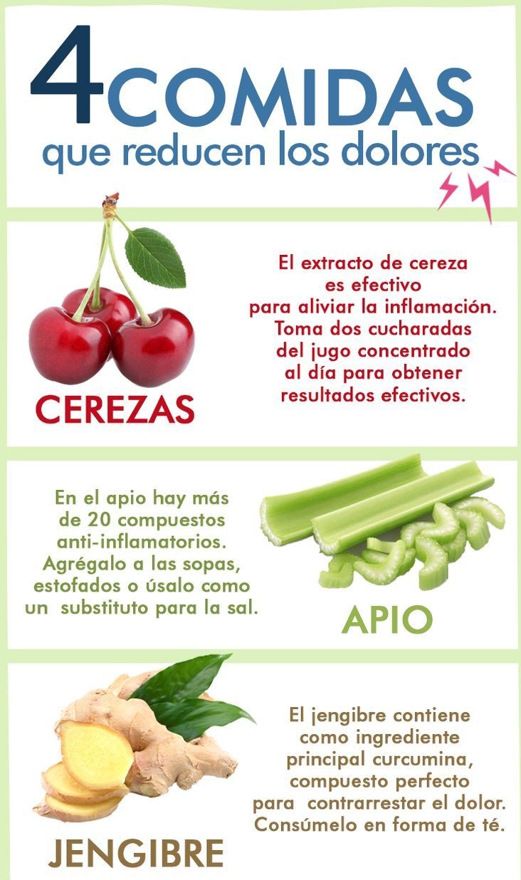 4 comidas que nos ayudan a reducir el dolor | Infografías y Remedios