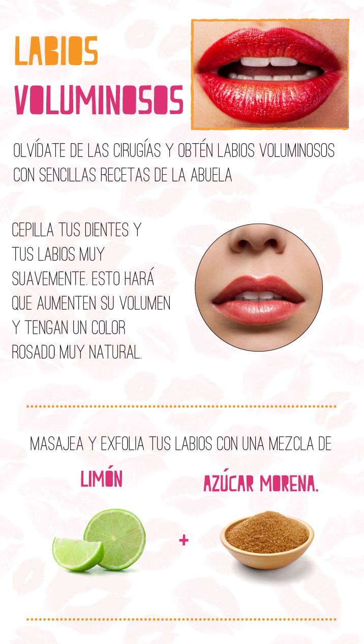 Como obtener unos labios voluminosos sin cirugía | Infografías y Remedios