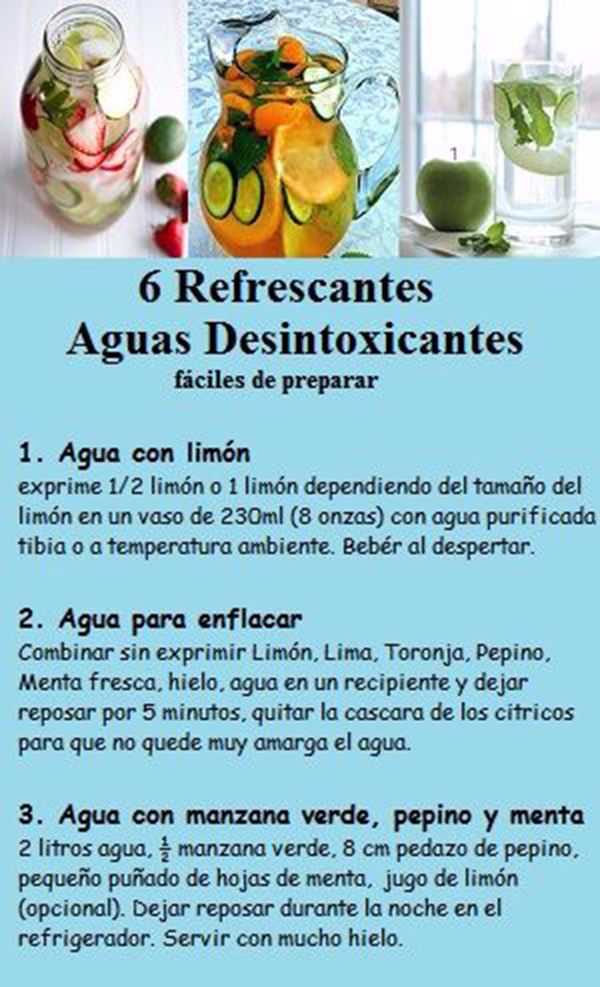 6 recetas de aguas detox fáciles de preparar | Infografías y Remedios